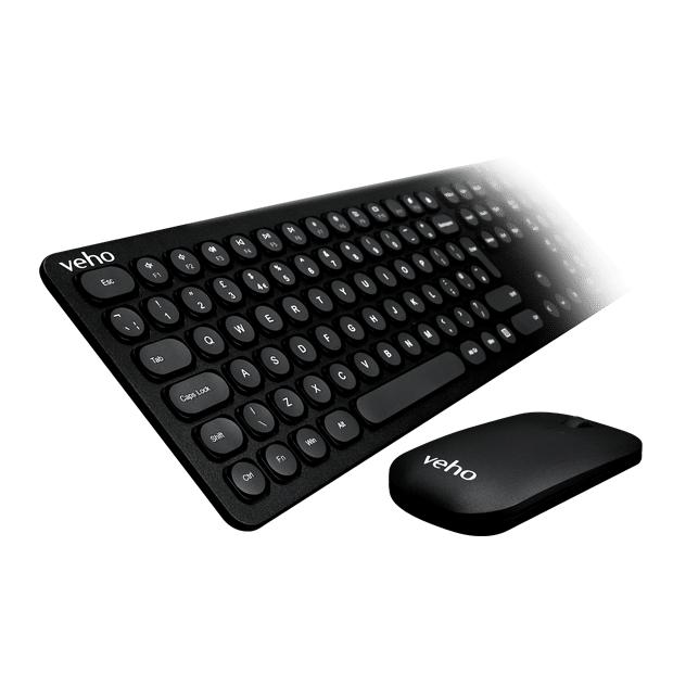 Veho HUT8 WZ-1 2.4ghz slimline wireless keyboard & scroll mouse combo ...